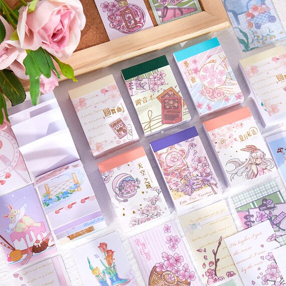 50 Pcs Japanese Sakura Sticker Pack Aesthetic Notebook Style - Etsy