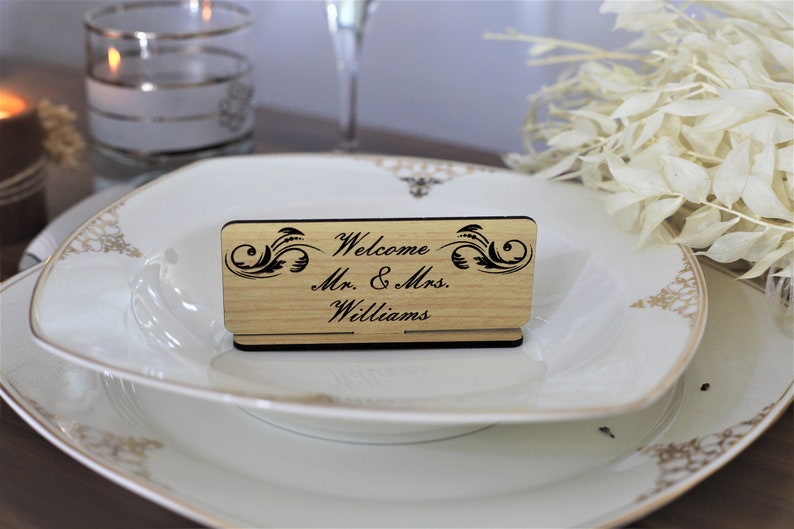 Personalized Place Names, Wedding Place Setting, Place Card Wood, Wood ...