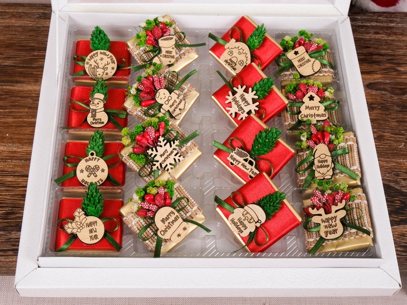 Merry Christmas Gifts Chocolate Favors, Personalized Christmas Decor ...