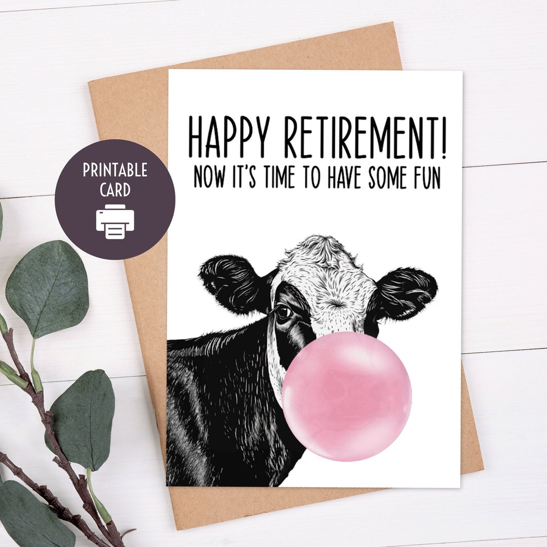 Funny Retirement Card, 5x7 Printable Card With Printable Envelope ...