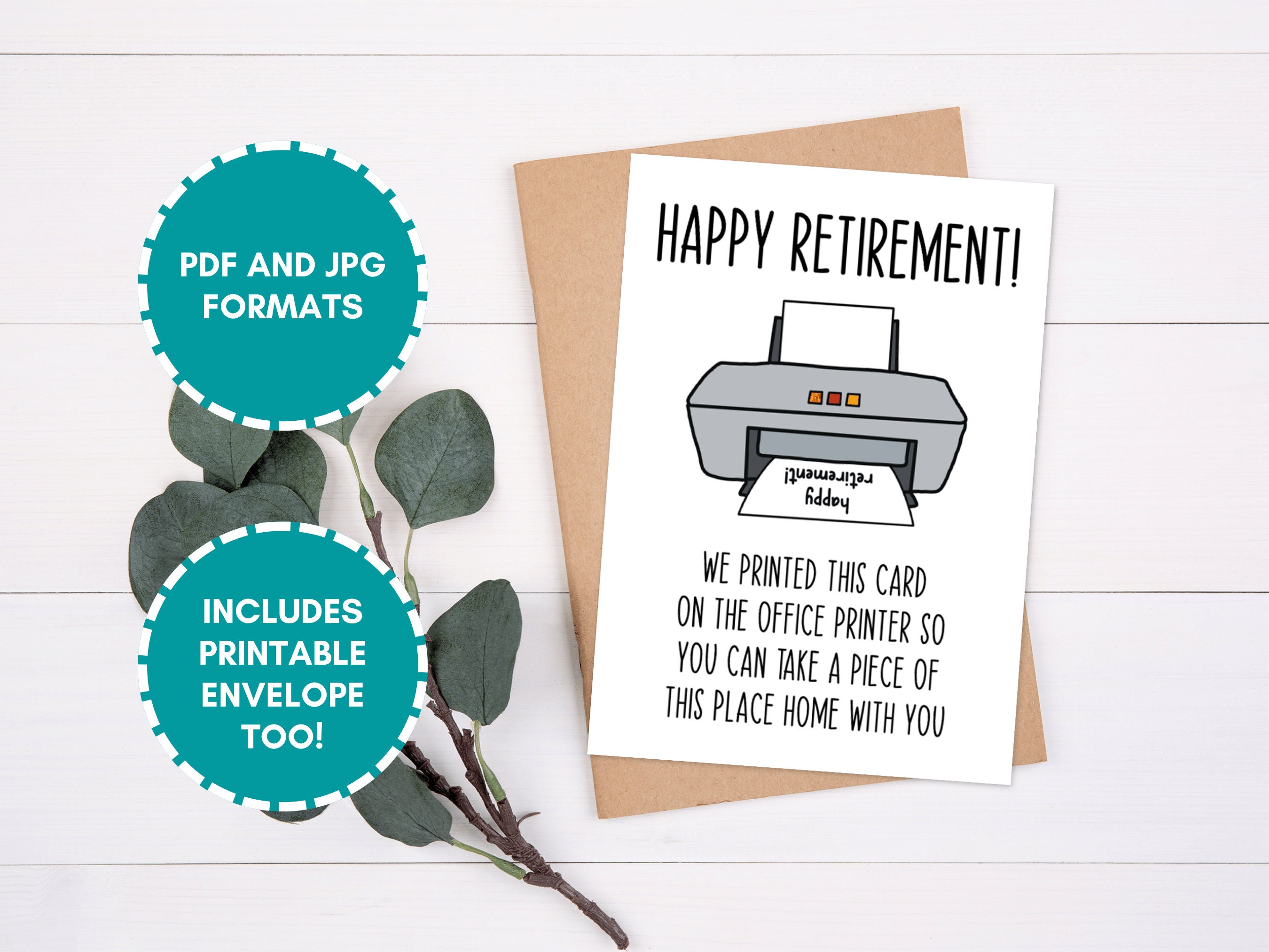 Printable Retirement Card, Funny Retirement Gift, Printable Card, 5x7 ...