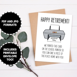 Printable Teacher Retirement Card, Principal Retirement Gift, Printable ...