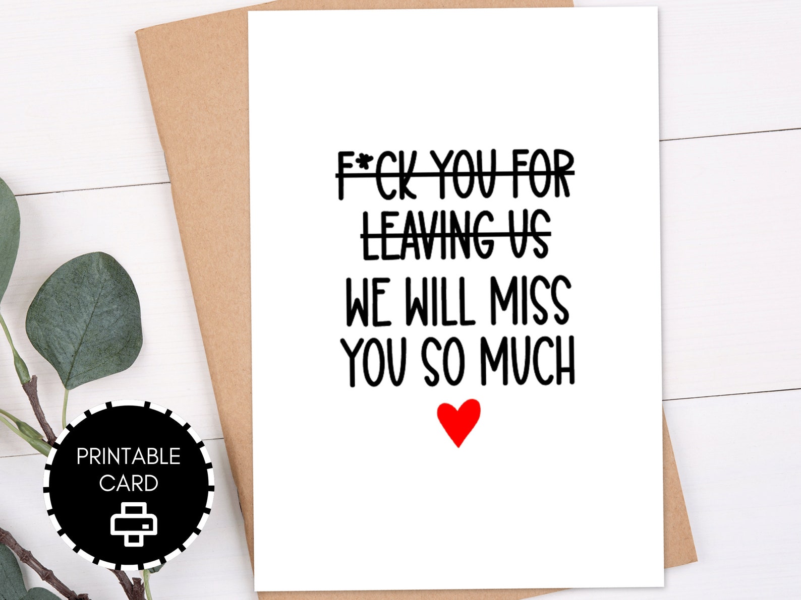Coworker Leaving Card, Printable Card, Farewell Gift for Boss, New Job ...