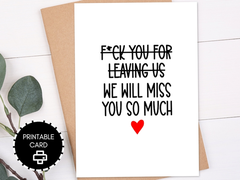 Coworker Leaving Card Printable Card Farewell Gift for Boss - Etsy