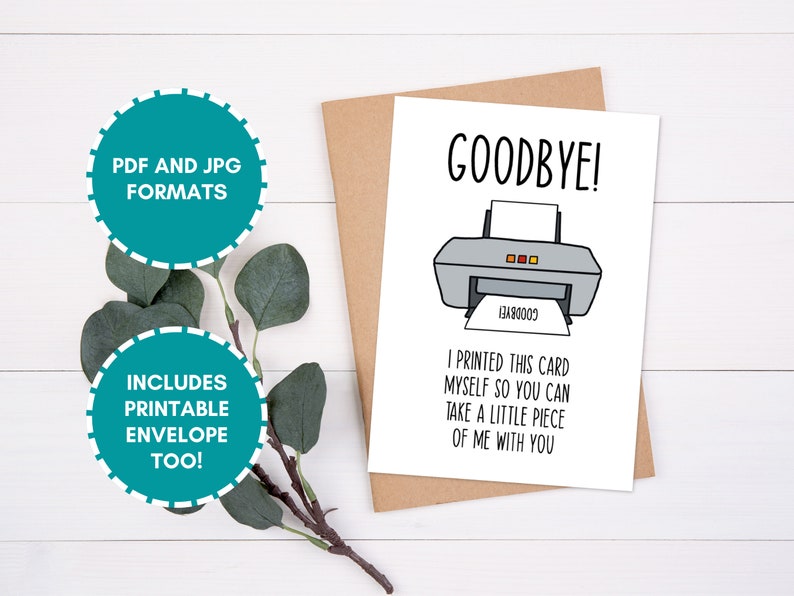 Goodbye Card Printable Funny Goodbye Farewell Gift 5x7 Card - Etsy