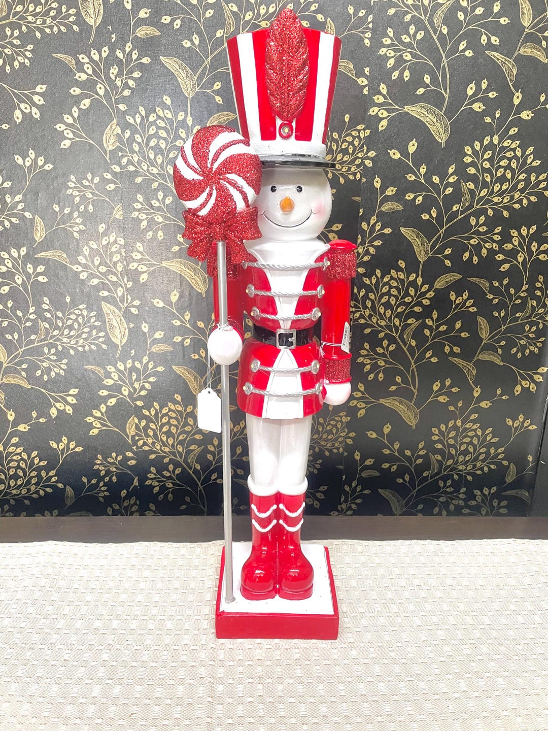 Peppermint Snowman Nutcracker, Light up Christmas Decor, 25 Inches - Etsy