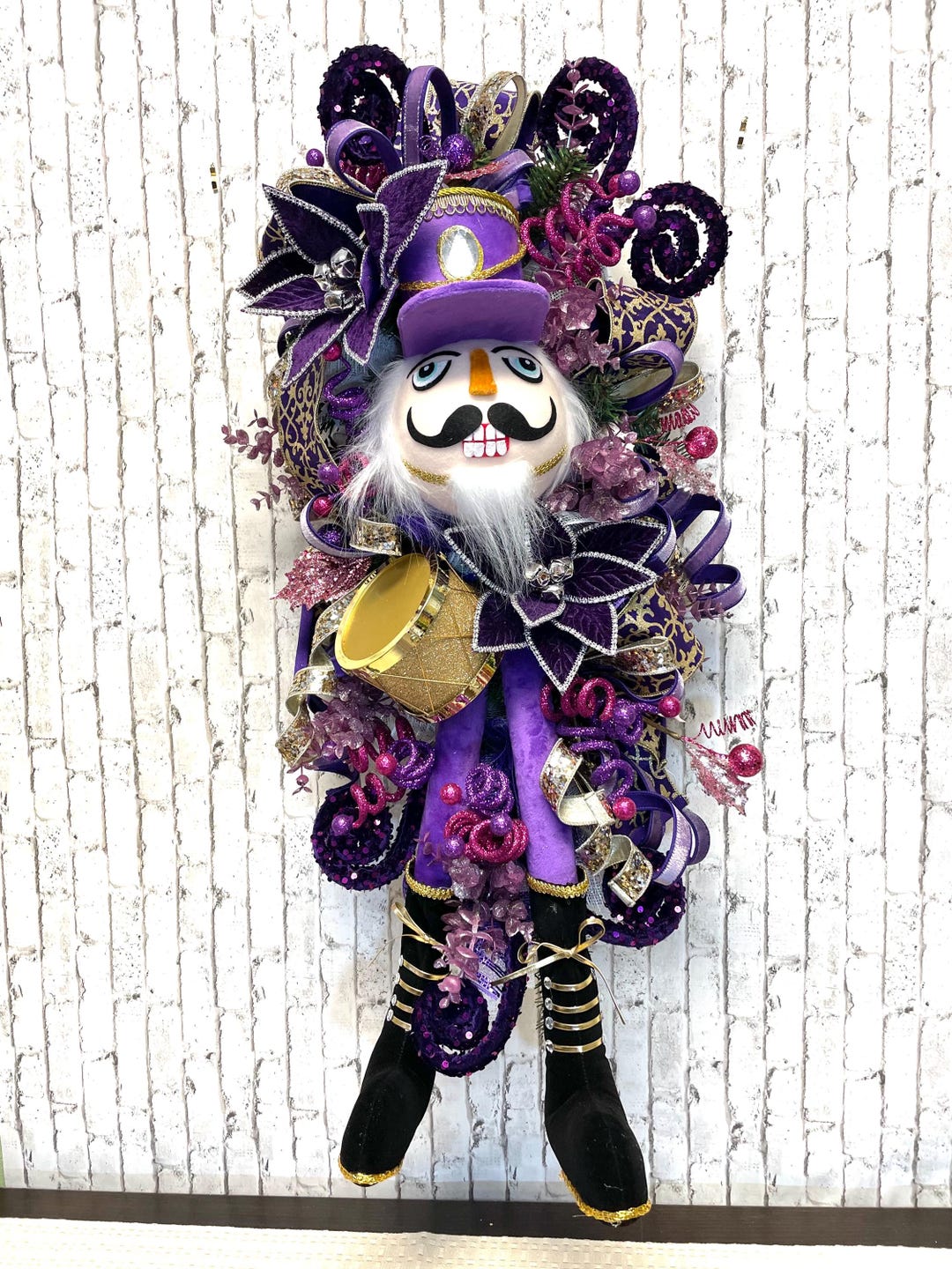 Nutcracker Swag, Purple Nutcracker Swag, Purple Christmas Decor ...