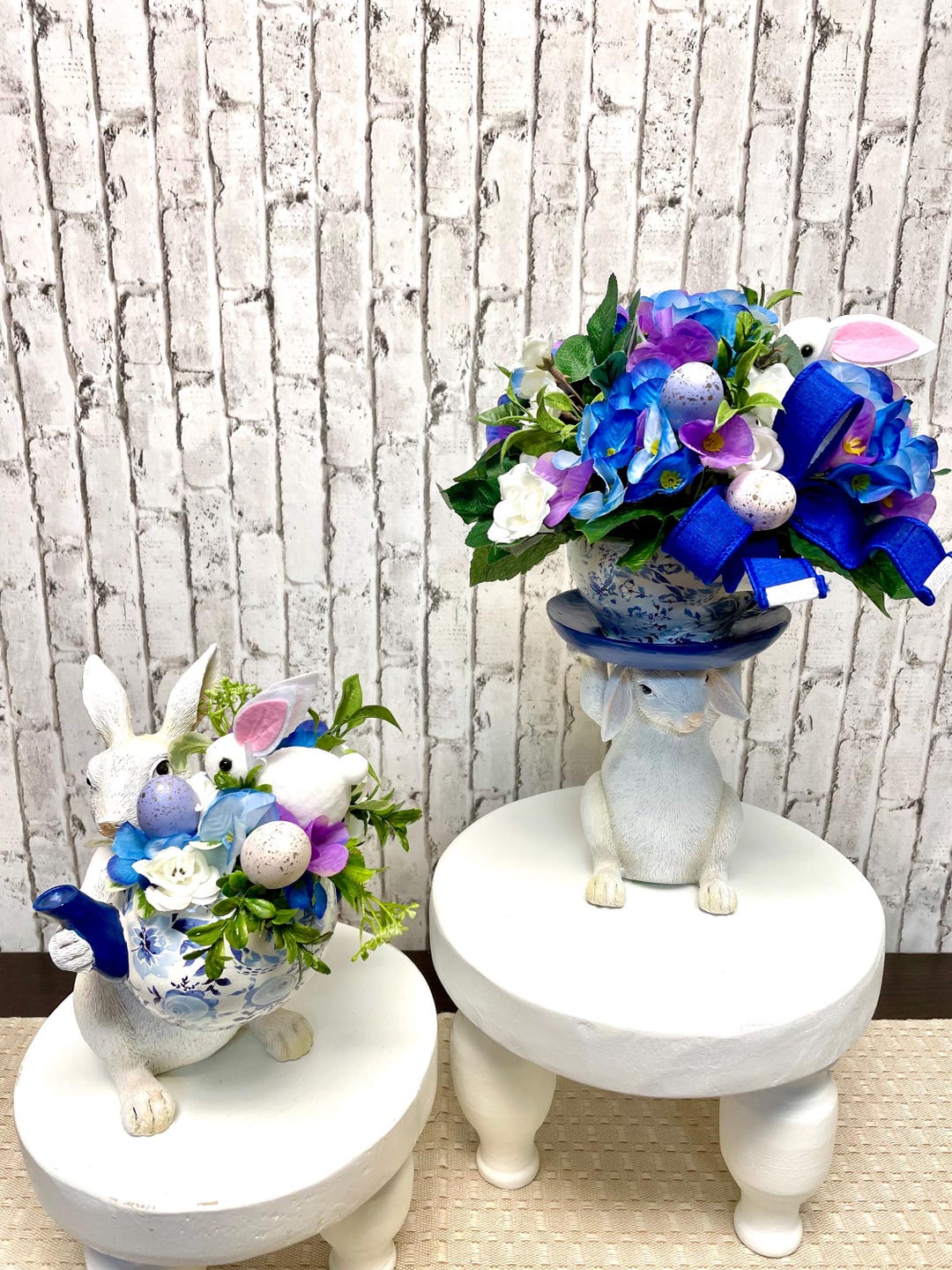 Bunny Tea Cup Set, Easter Arrangements, Resin Bunnies, Easter Decor ...