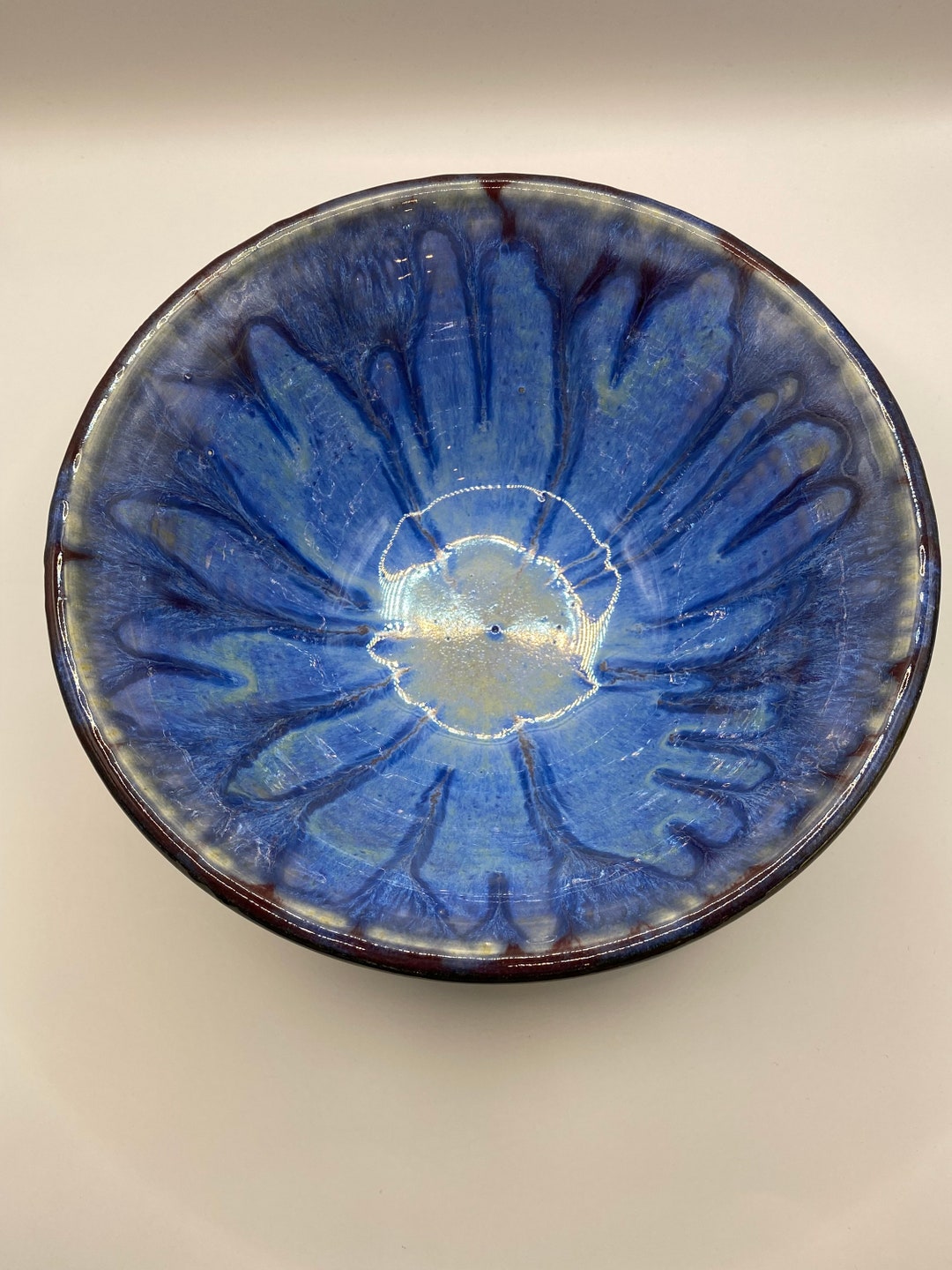 Sgraffito Bowl With Blue Raspberry Glaze - Etsy