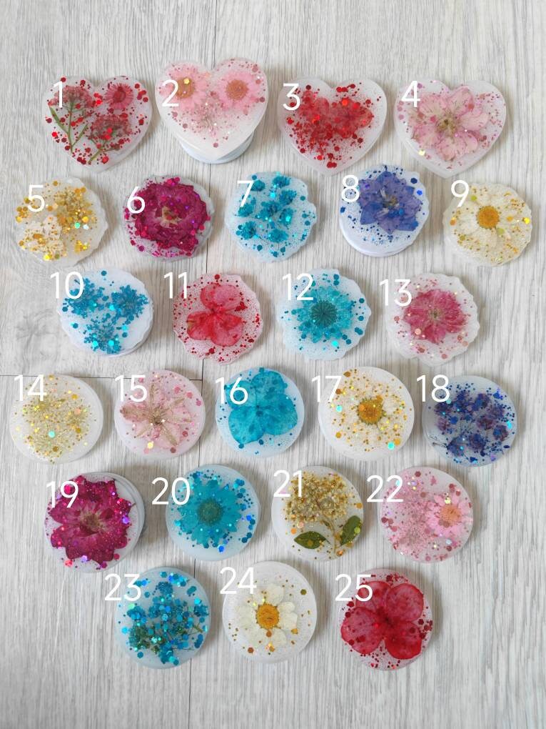 Resin Popsocket With Real Dried Flowers Phone Holder Stand - Etsy