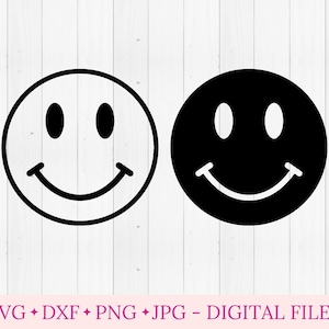 Retro Smiley Face Svg, Svg File for Cricut, Groovy Love Svg, Smiley ...