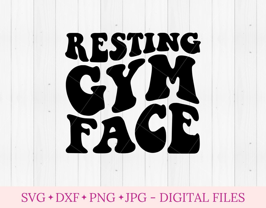 Resting Gym Face Svg Files for Cricut, Hippie Boho Svg, Gym Workout Png ...
