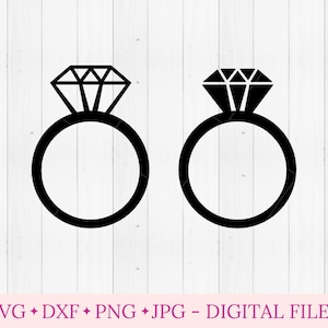 Diamond Rings Svg, Engagement Ring Svg, Wedding Clipart, Instant ...