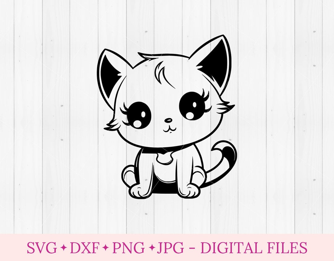 Cute Kitten Svg, Baby Animal Svg, Instant Download SVG, PNG, Eps, Dxf ...