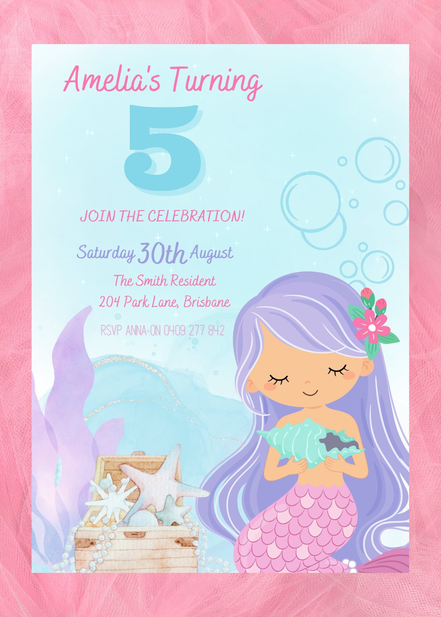 Mermaid Invitation - Etsy