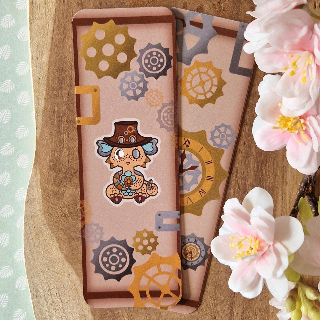 Steampunk Bookmark Mystery Dragon Bookmark Cute Steampunk Dragon ...