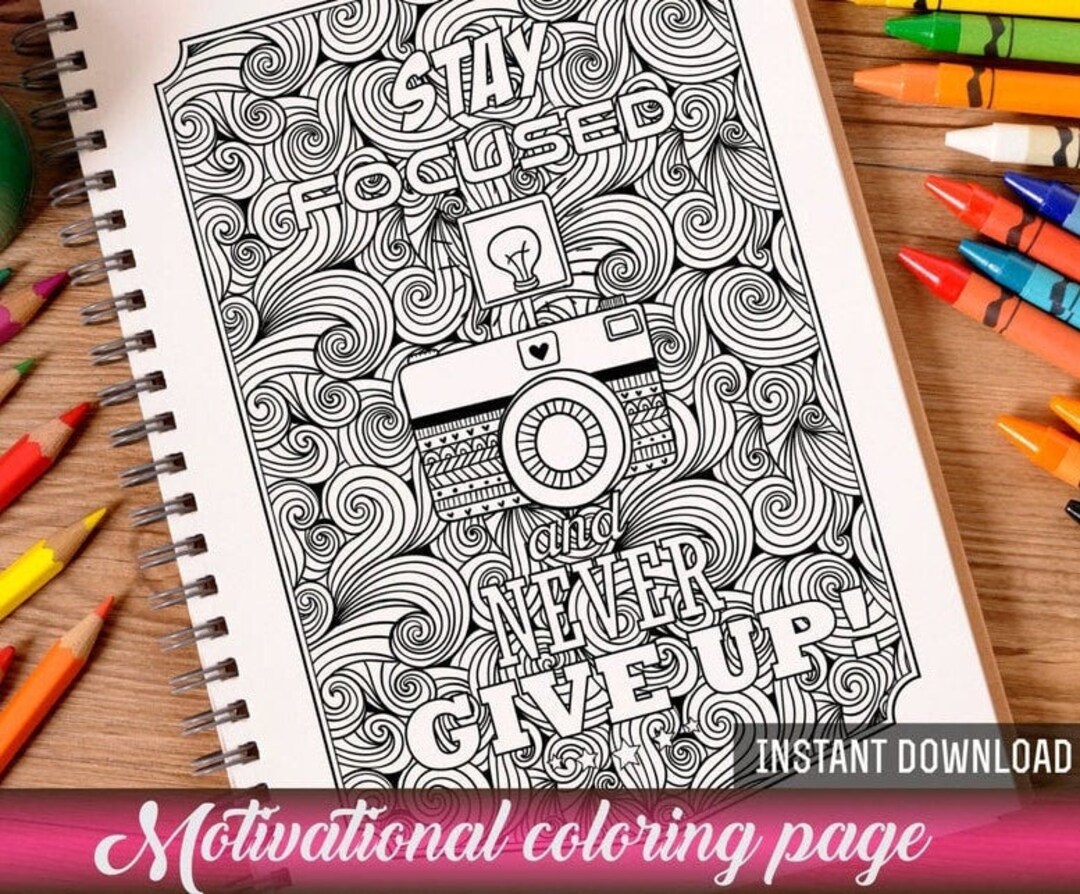 70+ Motivational/inspirational Coloring Pages - Etsy