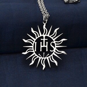 Luminous IHS Pendant With Rays Symbolism of Christianity and Religious ...