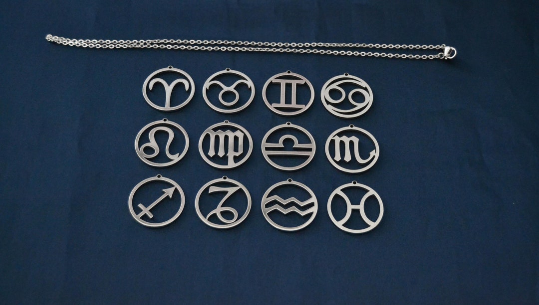 Zodiac Sign Necklace (choose Your Zodiac Sign From the Drop Down Menu ...
