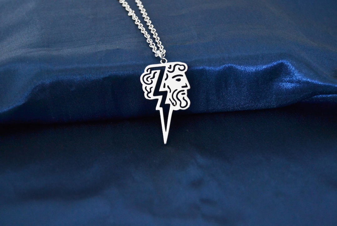 Zeus Pendant With Lightning Greek Mythological Jewel Height 4cm (1.57 ...
