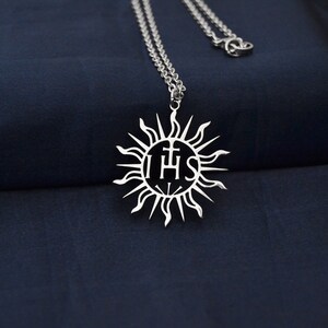 Luminous IHS Pendant With Rays Symbolism of Christianity and Religious ...