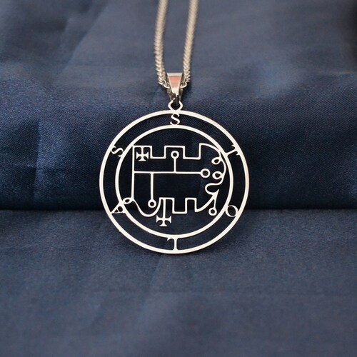 Seal Sigil of Stolas Necklace With Antique Finish - Etsy