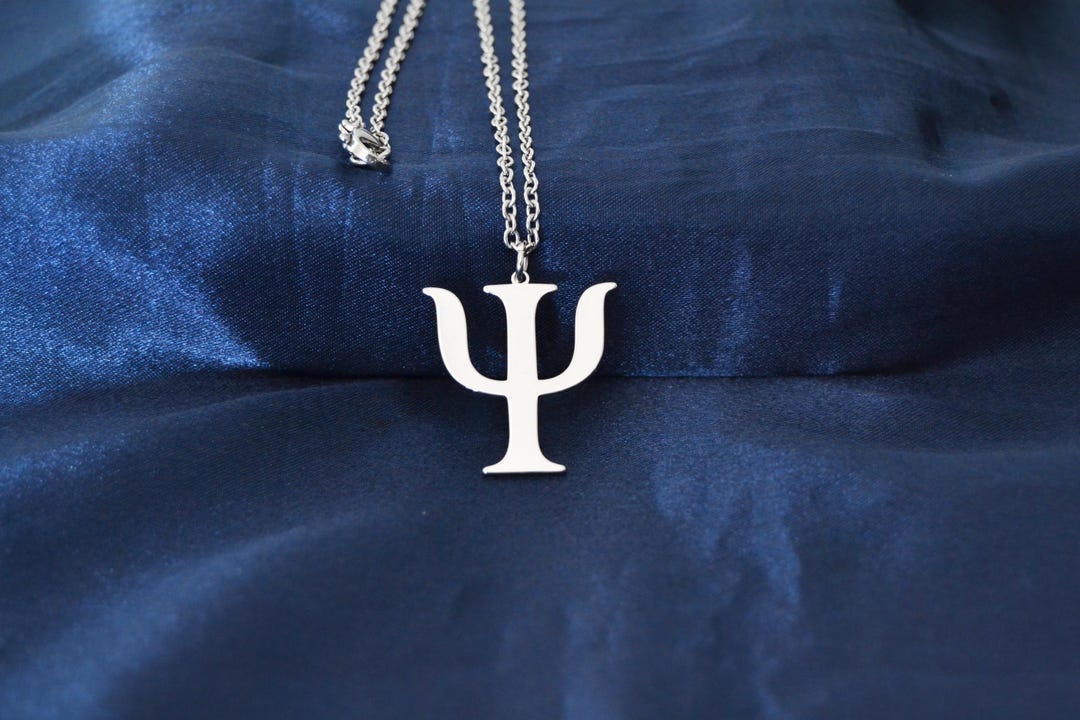 Stainless Steel Psi Necklace – Symbol of Psychology, Greek Trident ...