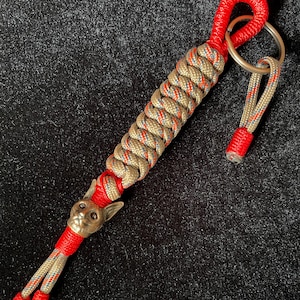 Paracord Keyring, Cat Brass Animal Head Bead - Etsy