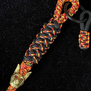 Paracord Keyring, Cat Brass Animal Head Bead - Etsy