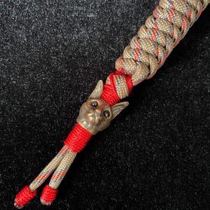 Paracord Keyring, Cat Brass Animal Head Bead - Etsy