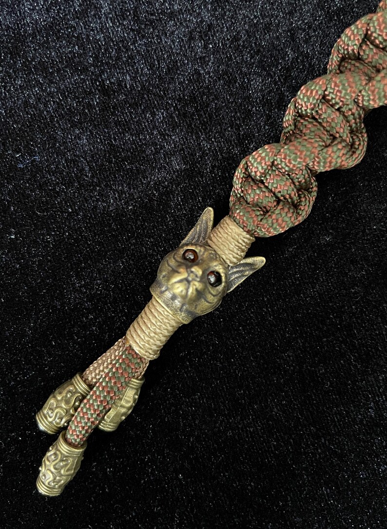 Paracord Keyring, Cat Brass Animal Head Bead - Etsy