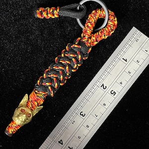 Paracord Keyring, Cat Brass Animal Head Bead - Etsy