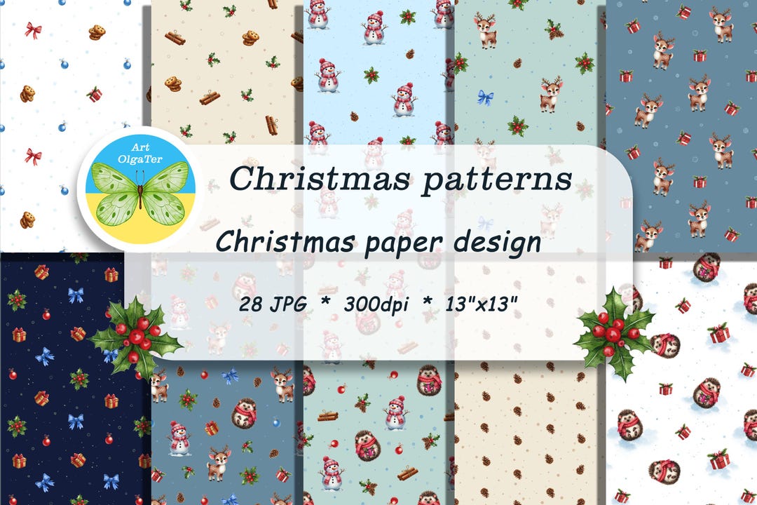 Christmas Paper Design/ Christmas Digital Download/ Instant Download ...
