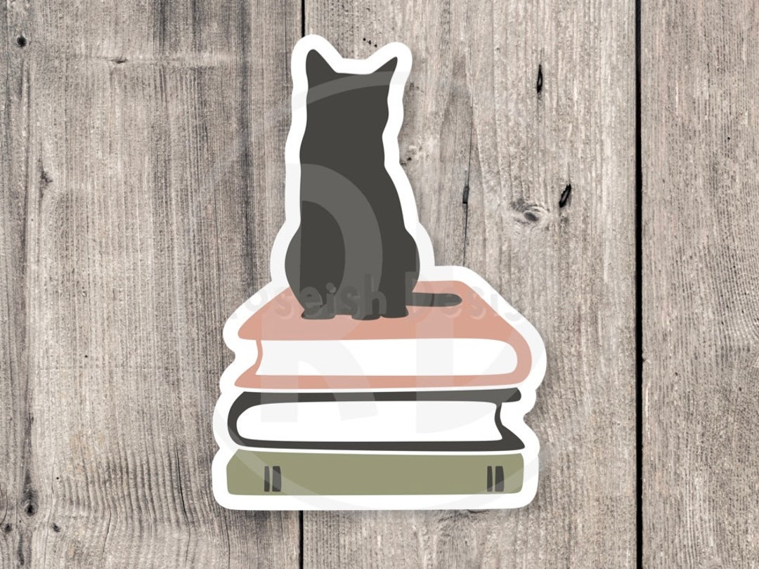 Cats and Books Sticker, Book Worm, Book Nerd, Funny Water Bottle ...