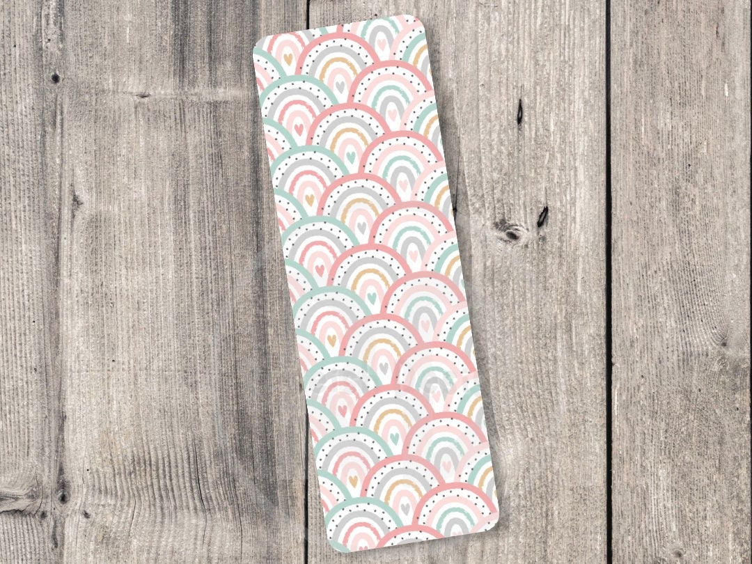 Pastel Rainbow Bookmark Set, Rainbows and Hearts, Book Lover Gift ...