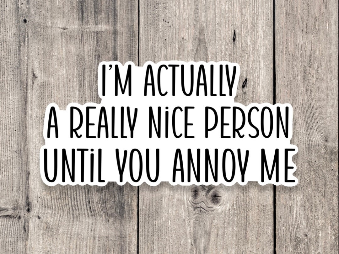 Funny Sarcasm Sticker: I'm Actually a Nice Person - Etsy