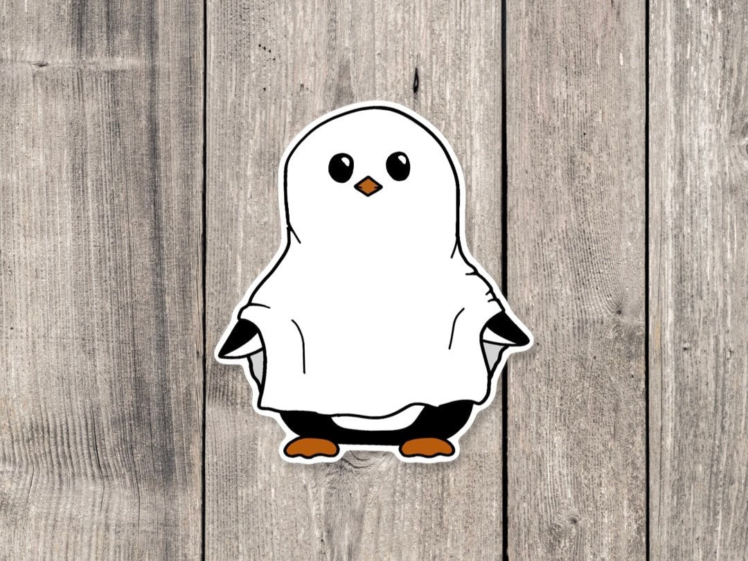 Halloween Penguin Sticker, Halloween Stickers, Funny Animal Stickers ...
