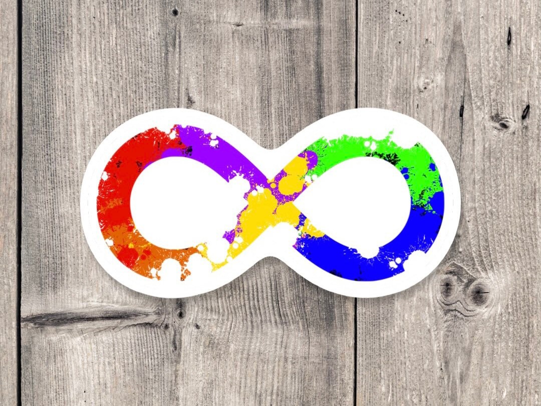 Rainbow Infinity Sticker, Neurodiversity, Autism Sticker, Water Bottle ...