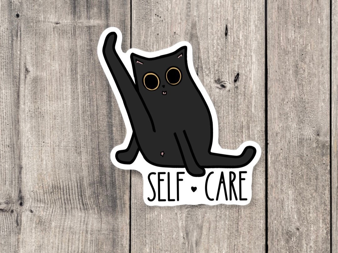 Funny Cat Sticker, Self Care Sticker, Animal Stickers, Cat Licking Butt ...