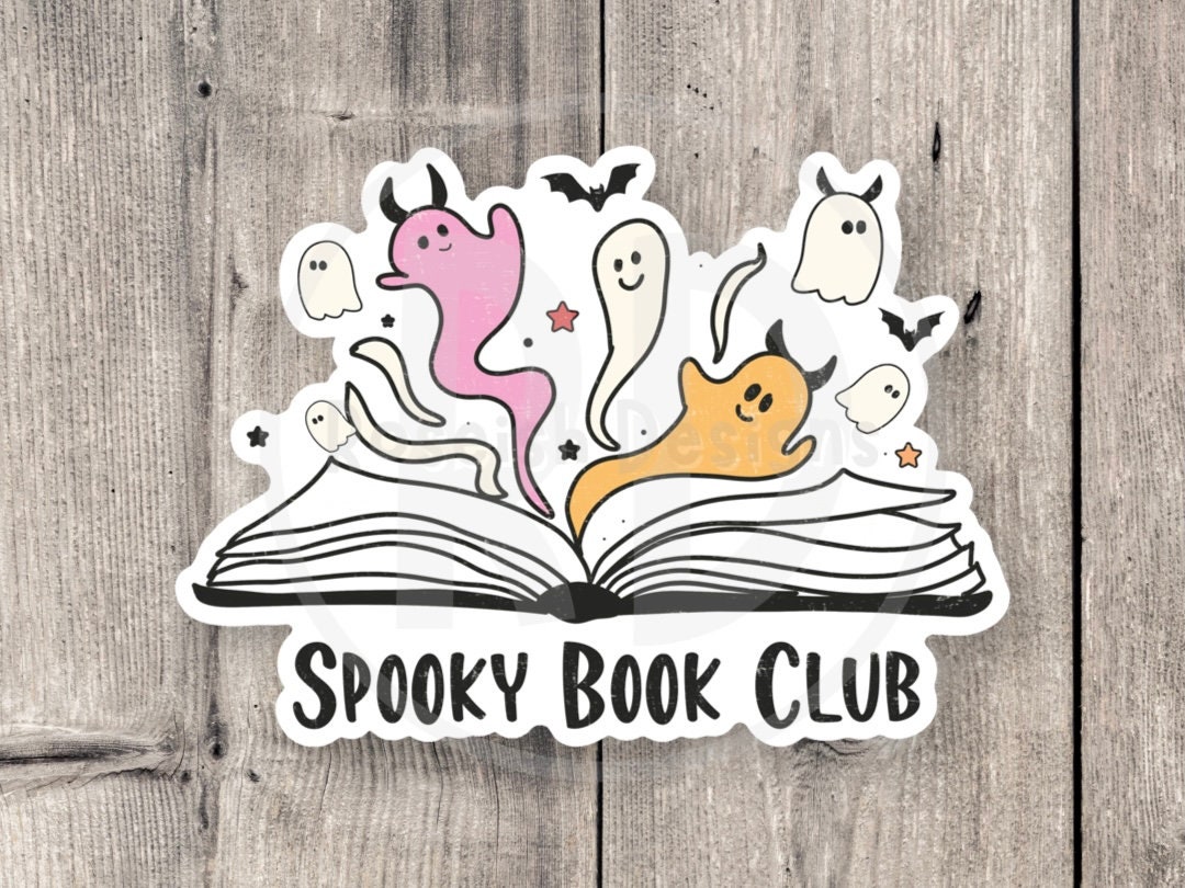 Spooky Book Club Ghost Sticker: Halloween Laptop Decal - Etsy