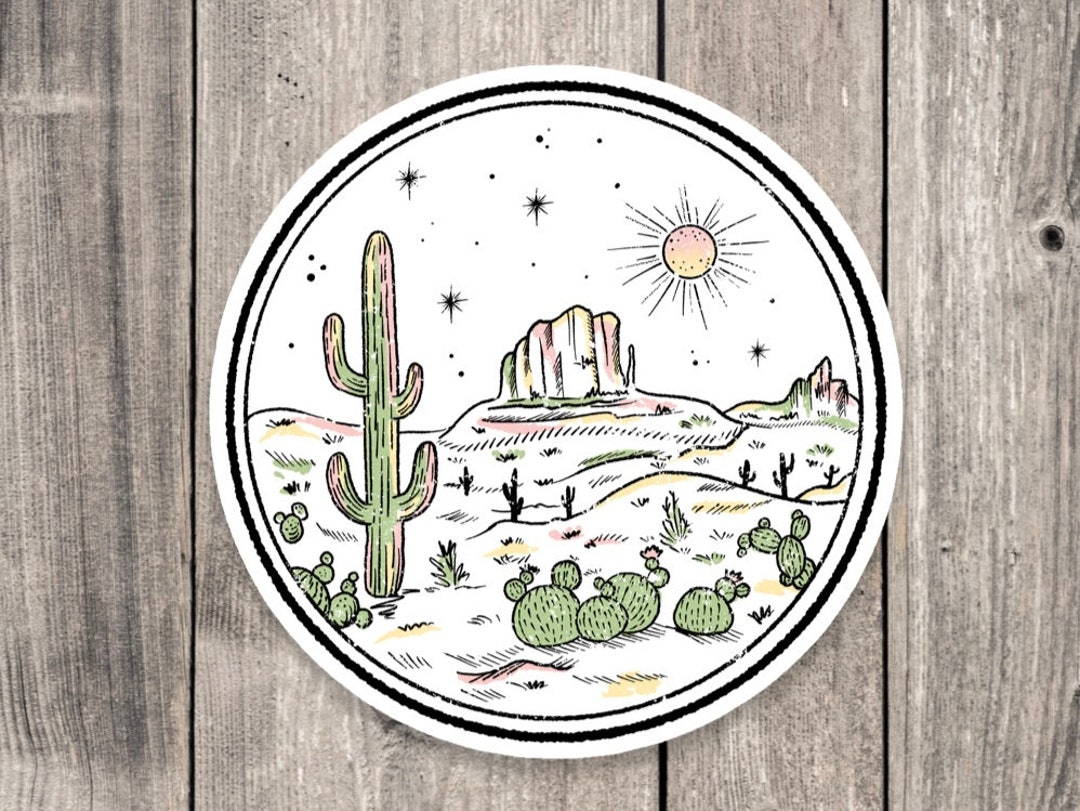 Desert Landscape Sticker: Adventure Outdoorsy Vinyl Decal - Etsy