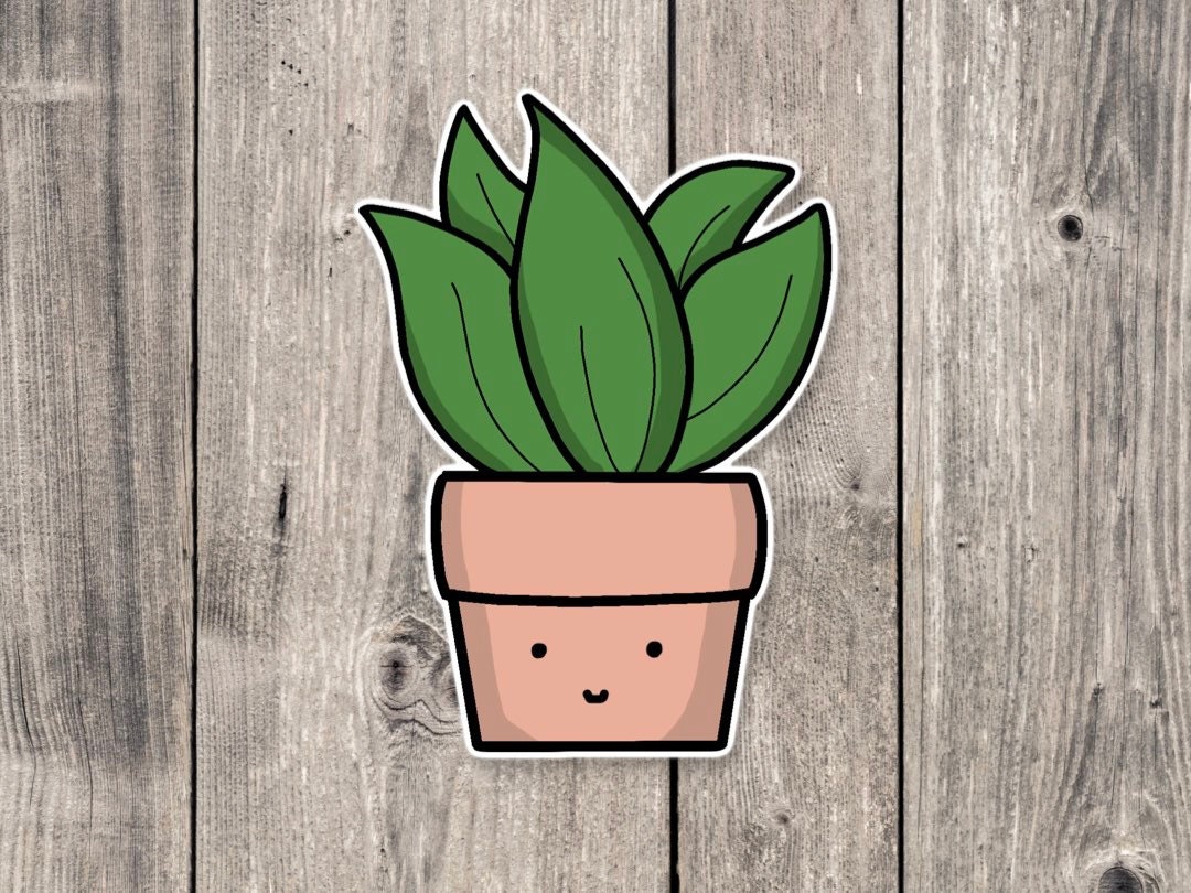Cute Houseplant Sticker, Potted Plant, Succulent Sticker, Plant Life ...