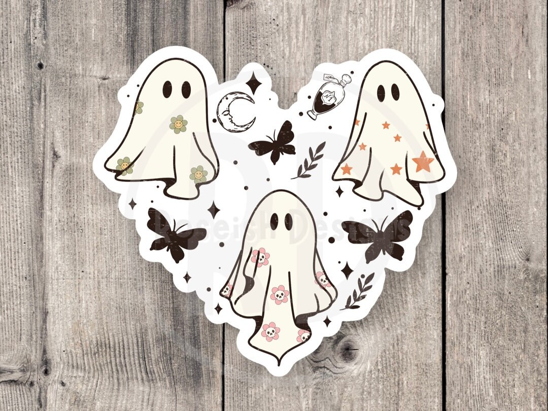 Cute Halloween Water Bottle Sticker, Laptop Sticker, Halloween Lover ...