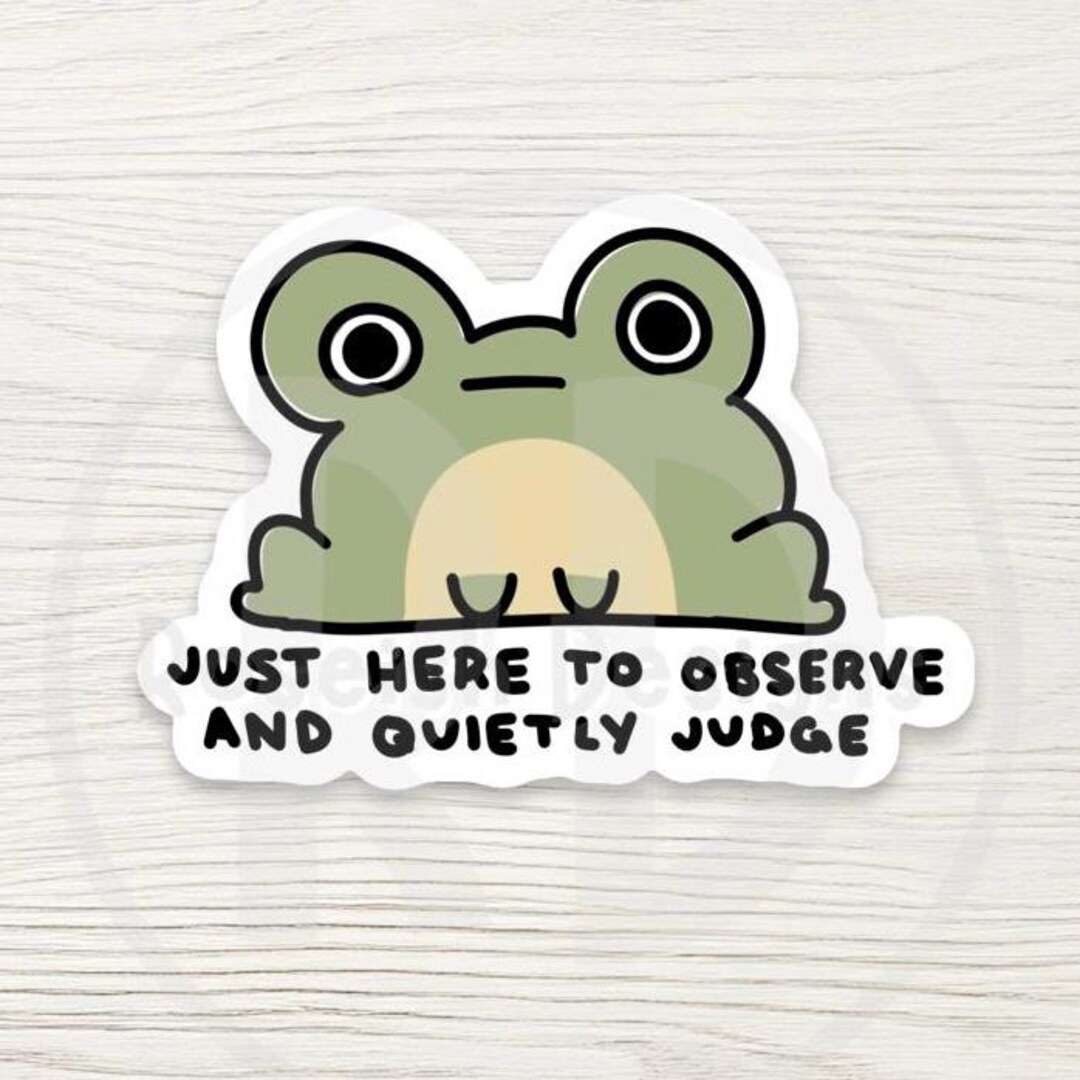 Funny Frog Sticker: Silently Judging Introvert Vinyl Decal - Etsy