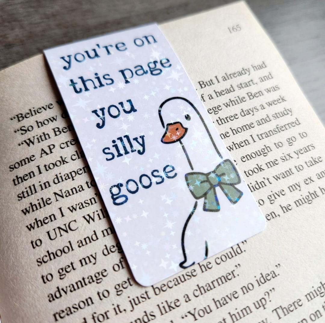 Funny Goose Magnetic Bookmark, Starry Holographic Page Marker, Reader ...