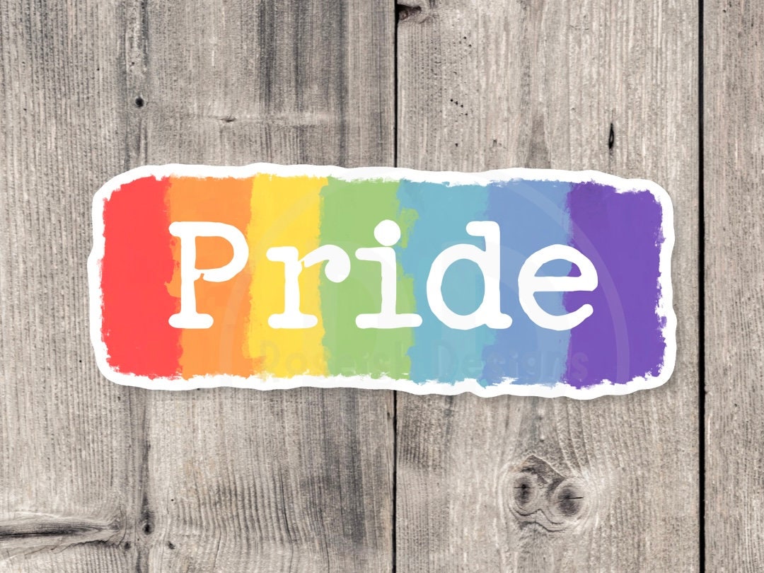 Pride Sticker, LGBTQ, Pride Flag, Rainbow, Water Bottle Sticker, Laptop ...