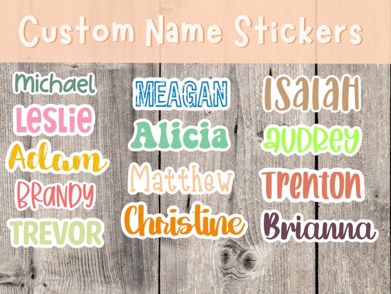 Custom Name Stickers Personalization Colorful Stickers - Etsy
