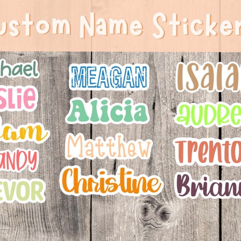 Name Stickers - Etsy