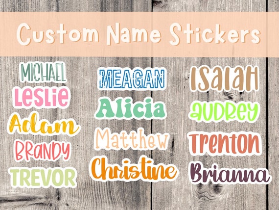 Custom Name Stickers Personalization Colorful Stickers - Etsy