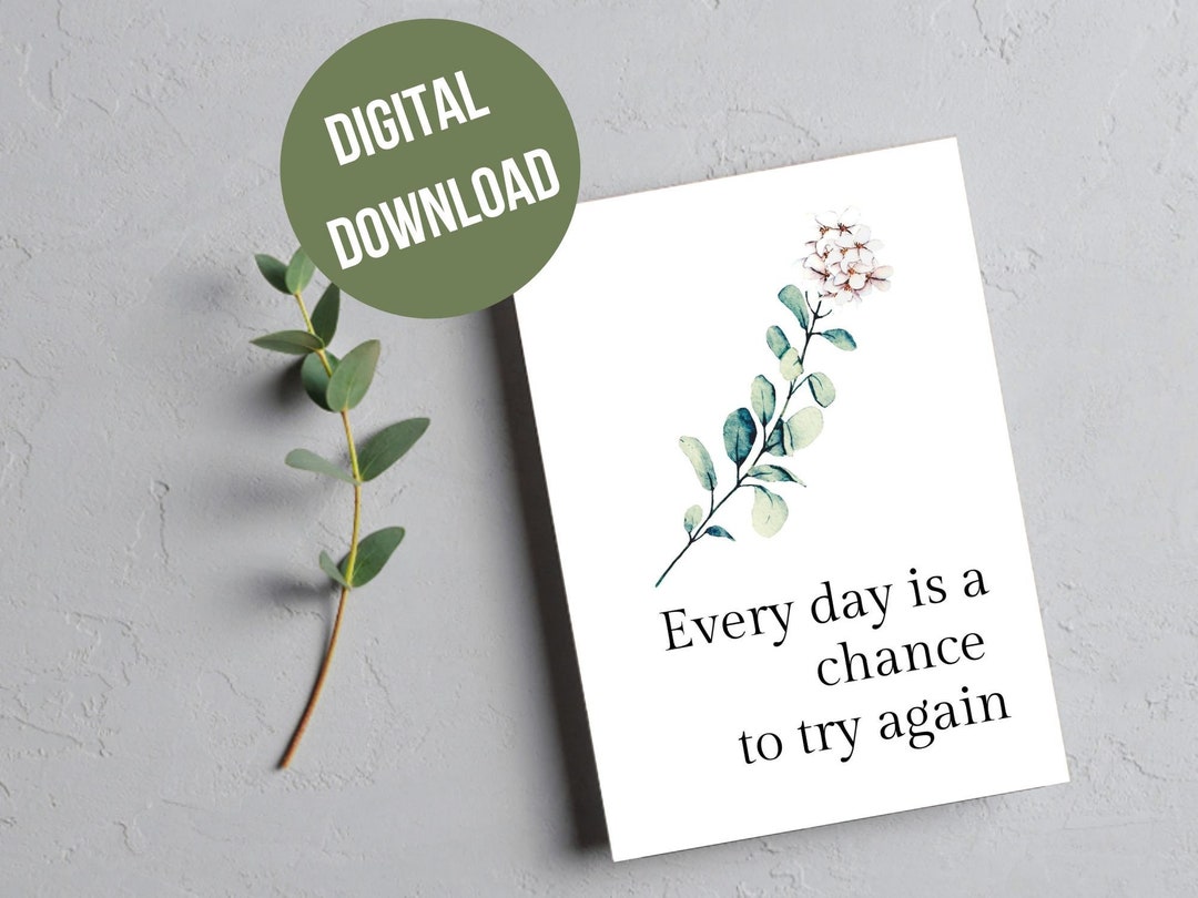 Wall Art Print Motivational Quotes Floral Plants | Green Leaf Plant ...